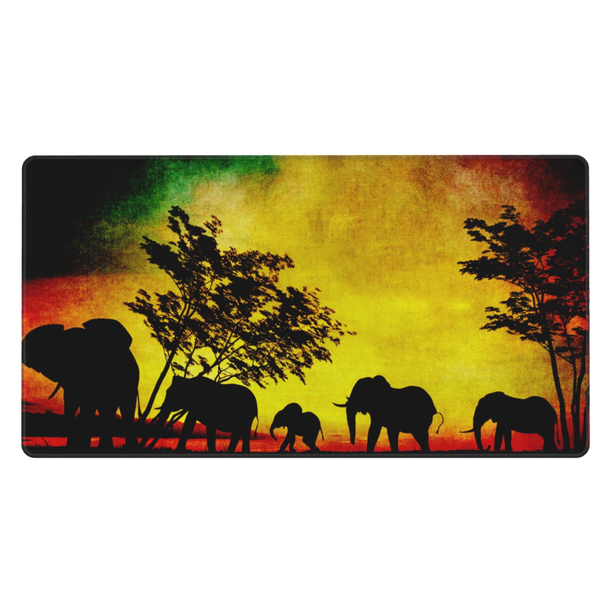 elephant sunset Large Gaming Mouse Pad, Large Keyboard Pad,Desk Pad ...