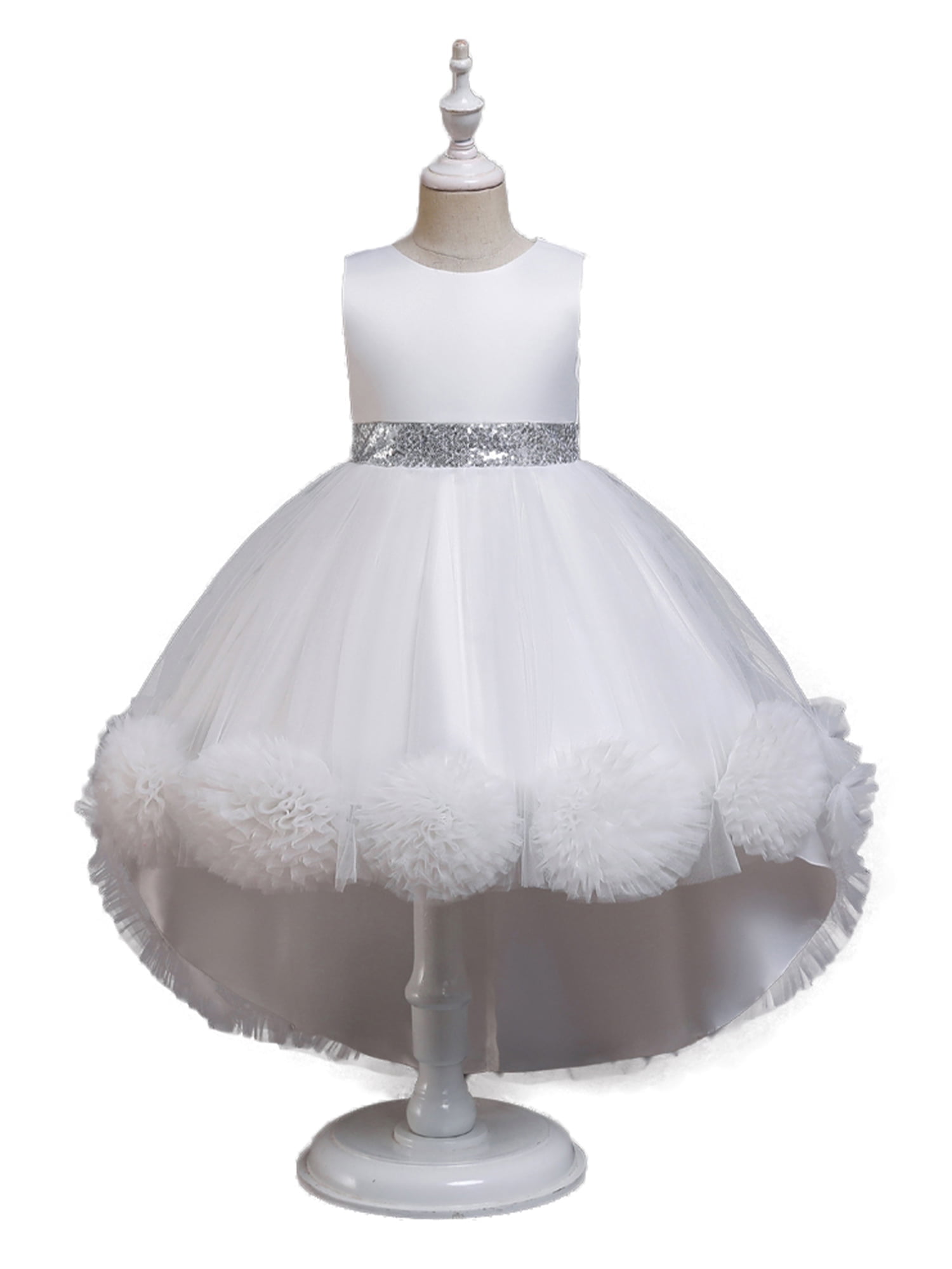 elfinBE Baby Girl Swallow Tail Solid Color Bow Elegant Princess Mesh ...