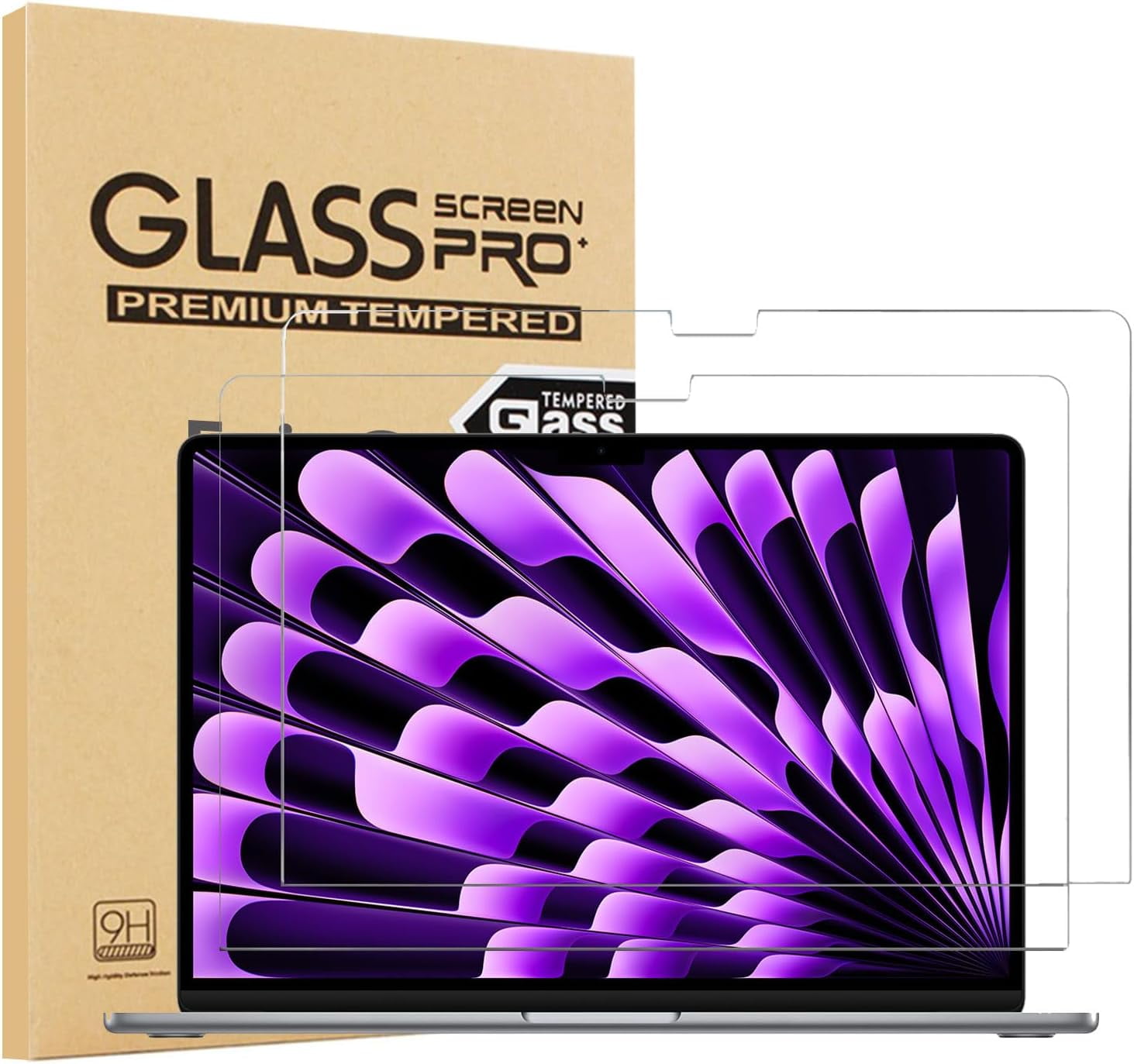 elitegadget 2-Pack Glass Screen Protector for MacBook Air 15 (2024 ...