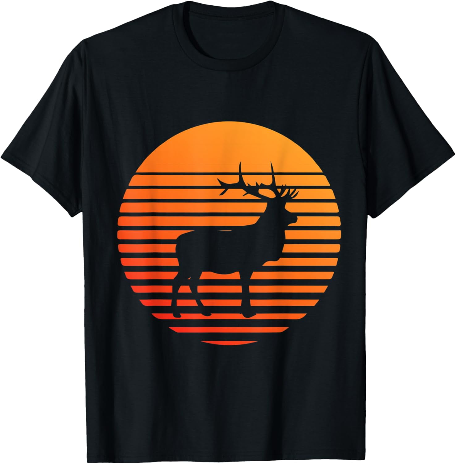 elk Shadow silhouette in front of a Sun T-Shirt men and women can wear ...