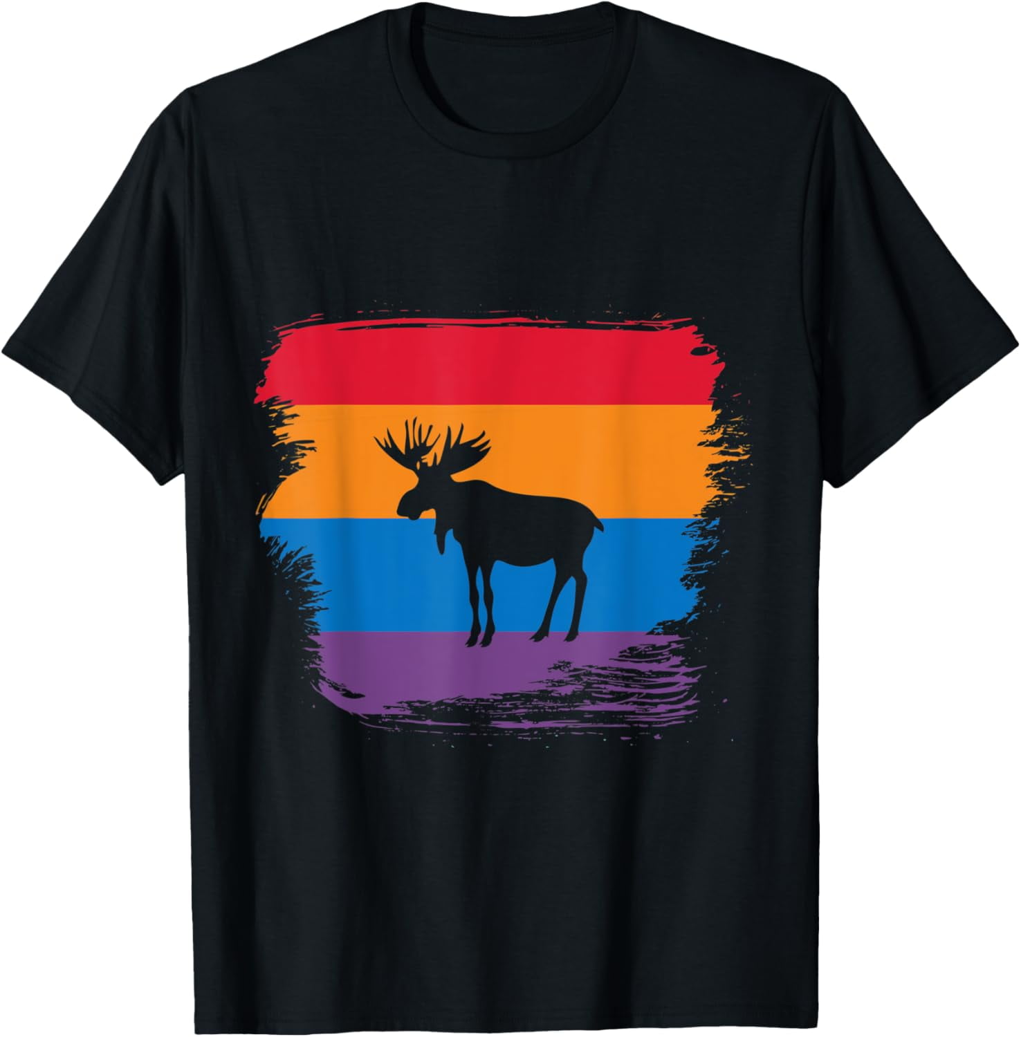 elk Shadow silhouette with colorful Flag T-Shirt men and women can wear ...