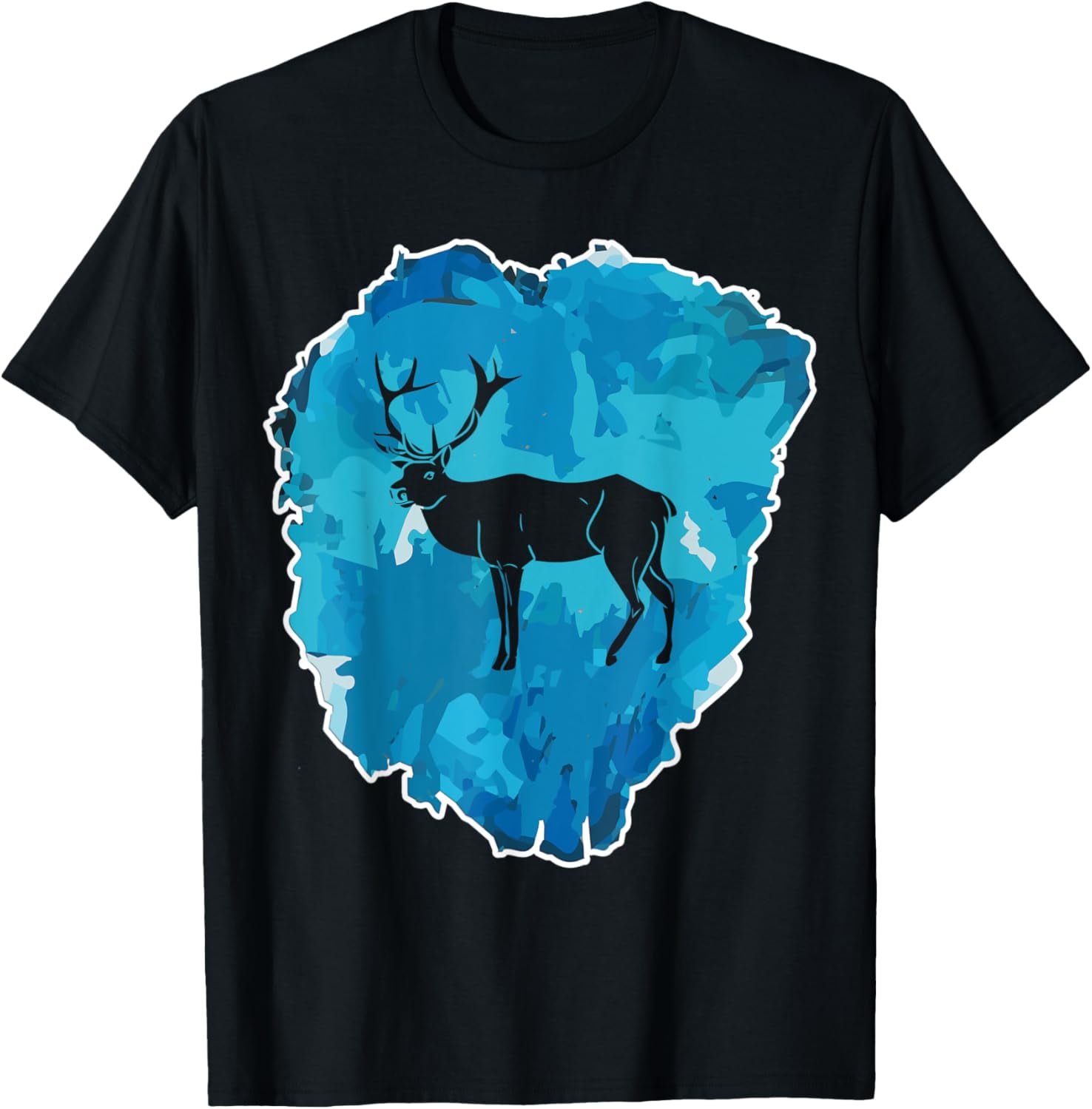 elk in an Ice Block for Eternity T-Shirt men and women can wear, black ...