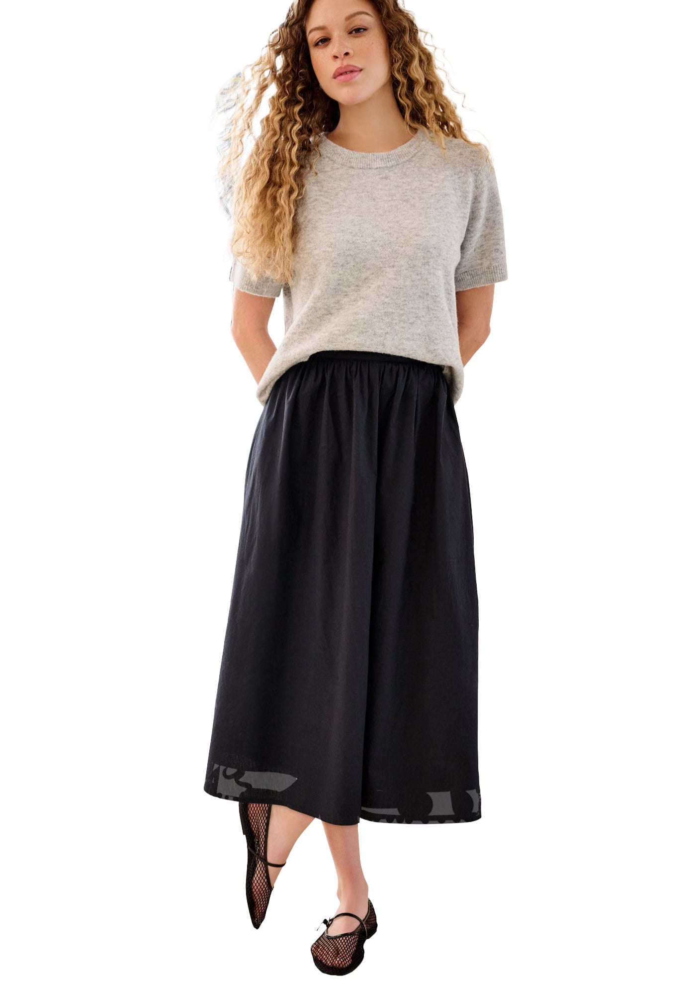 ellos Plus Size Short Sleeve Boxy Pullover Sweater - Walmart.com