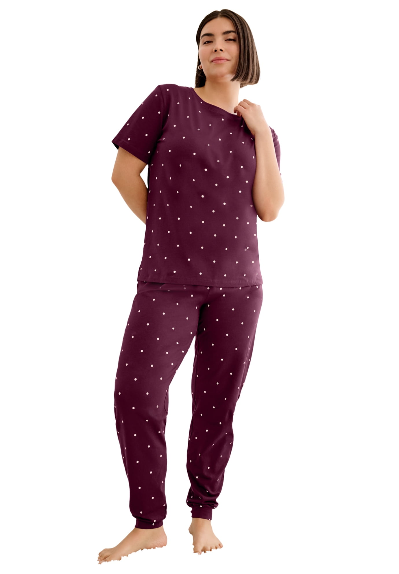 ellos Plus Size Short Sleeve Tee & Jogger 2-Piece Sleep Set - Walmart.com