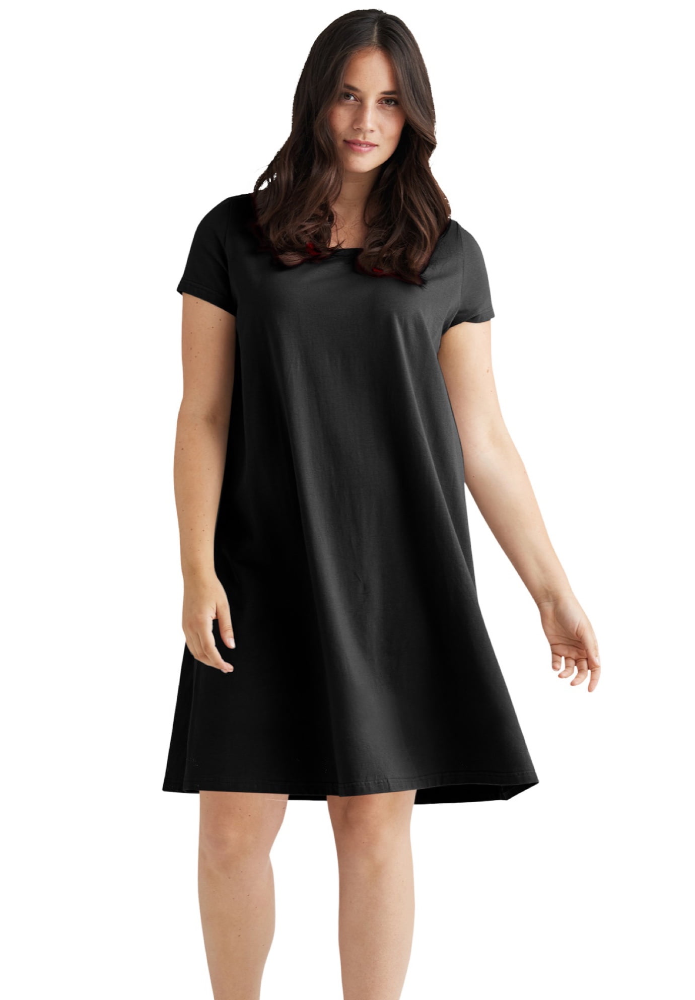 ellos Women's Plus Size A-Line Knit Tee Dress - Walmart.com