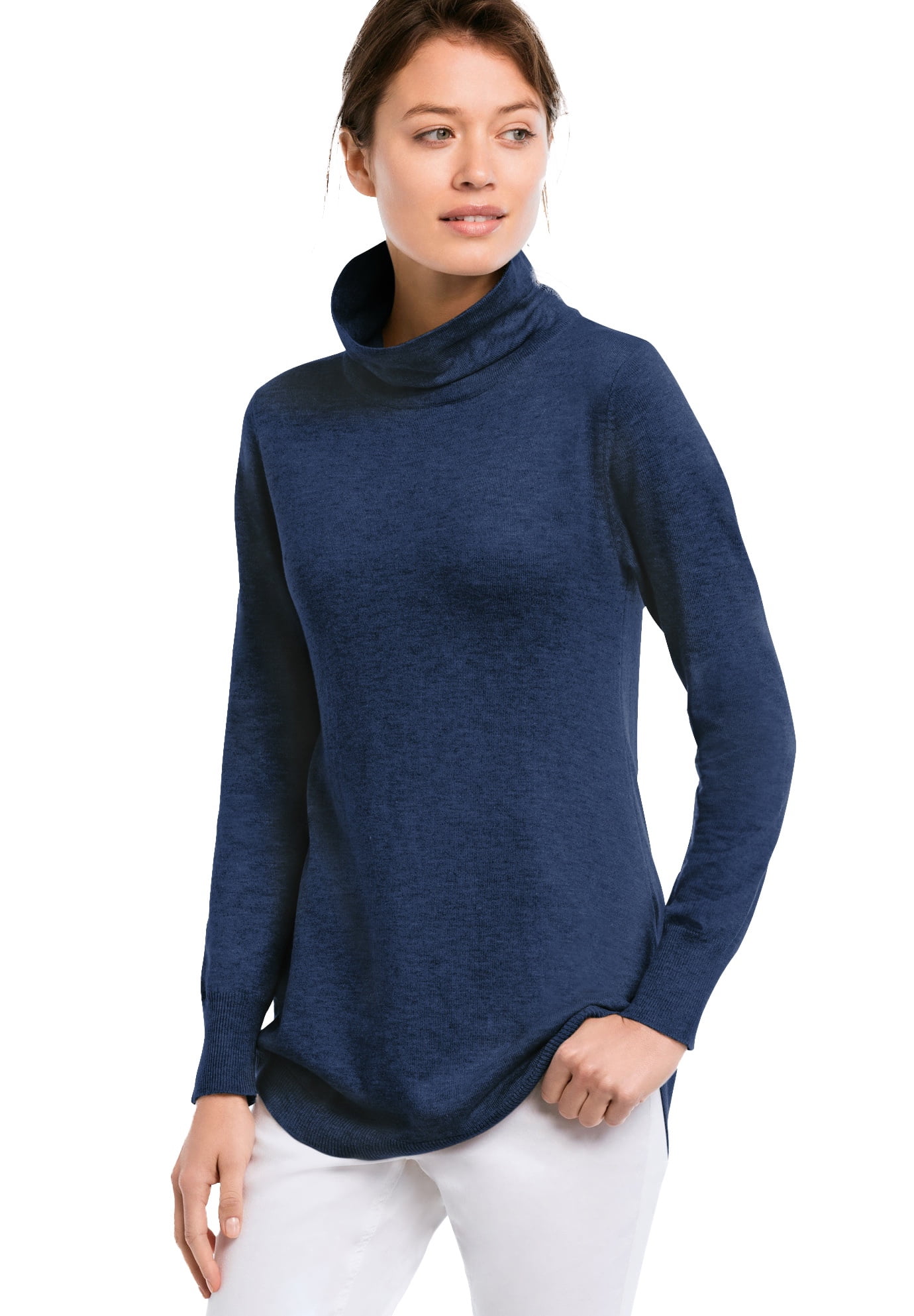 ellos Women's Plus Size Audrey Turtleneck Sweater - 14/16, Vintage Navy ...