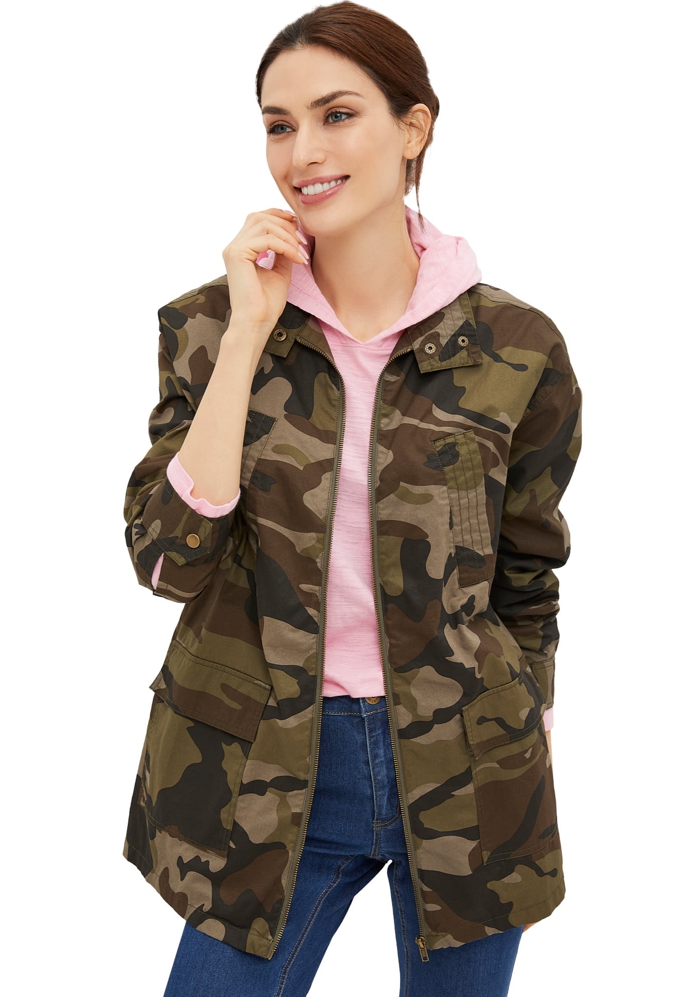 ellos Women's Plus Size Camo Utility Jacket - 30, Camo - Walmart.com