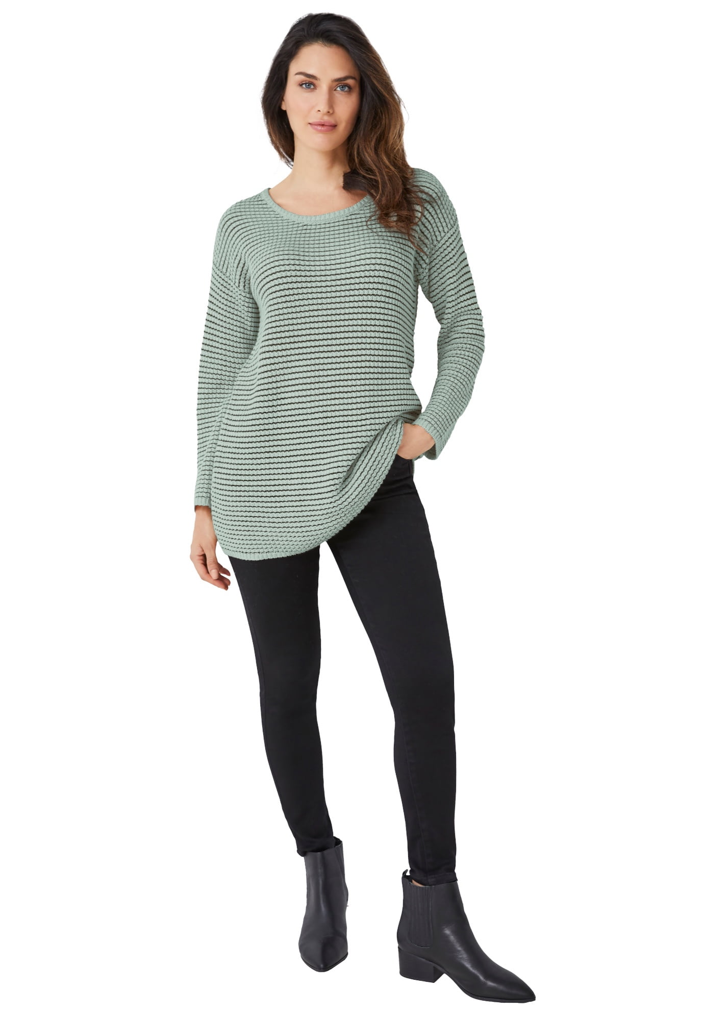 Ellos Plus Size Chunky Knit Sweater - Walmart.com