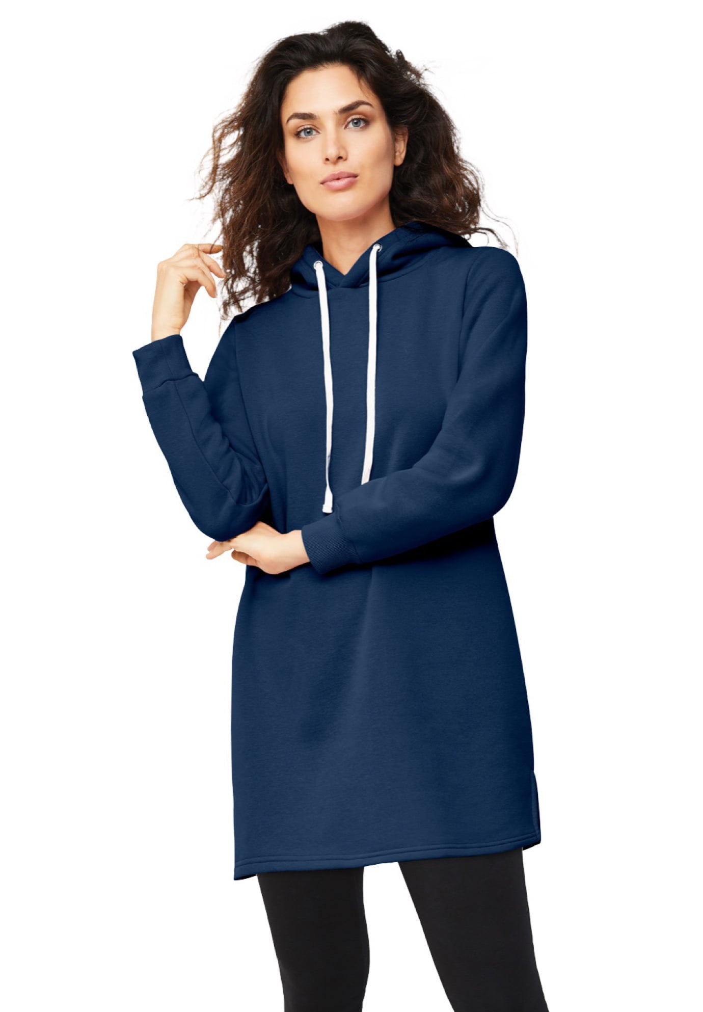ellos Women's Plus Size Hooded Sweatshirt Tunic - 22/24, Rich Navy ...