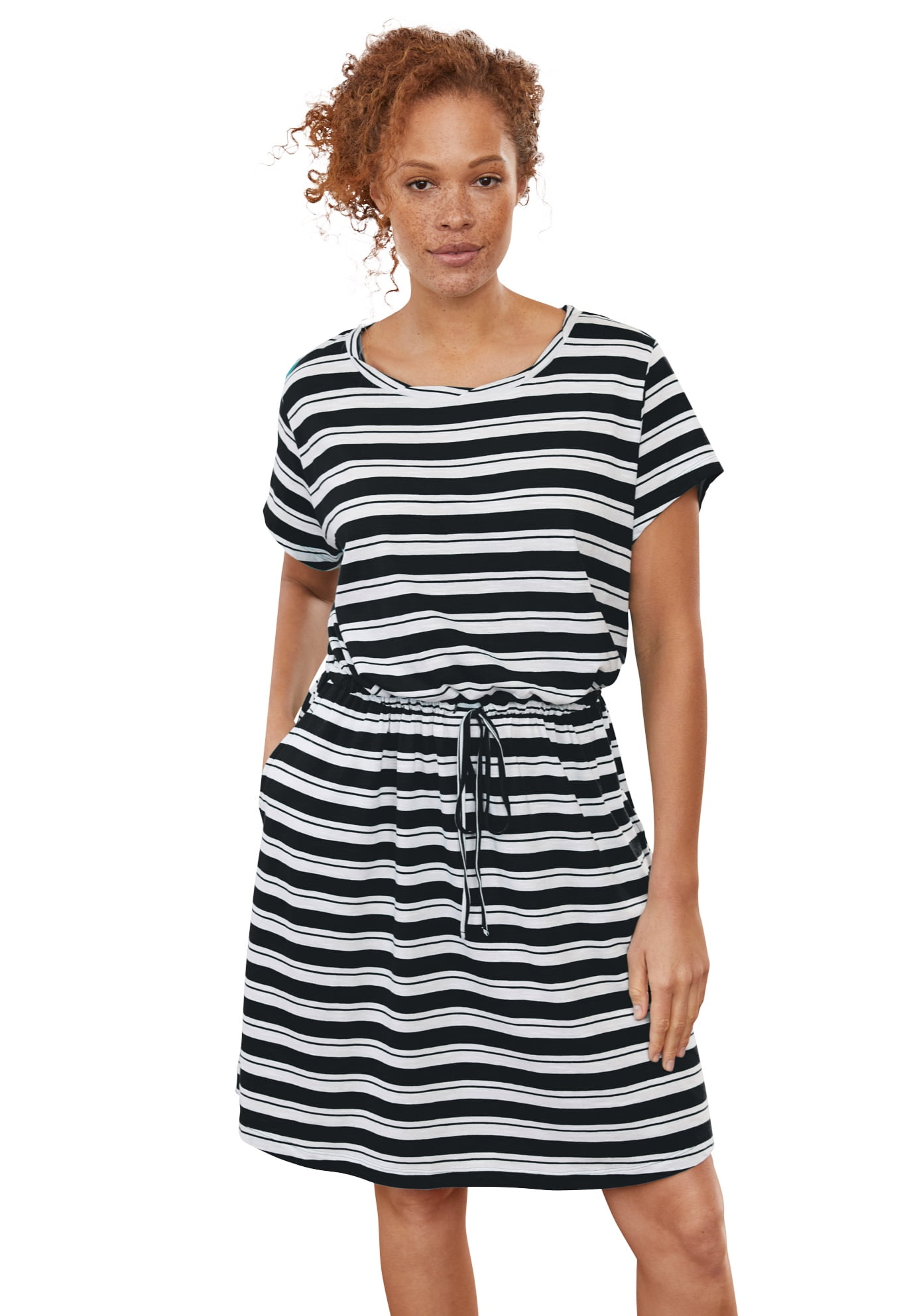 ellos Women's Plus Size Knit Drawstring Dress - Walmart.com