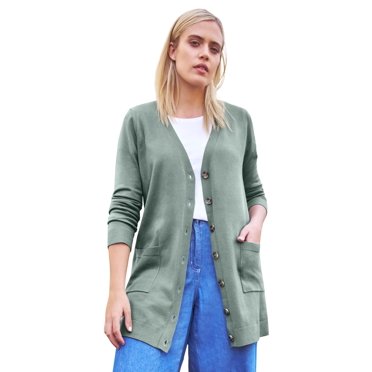 ellos Women's Plus Size Boyfriend Cardigan - 3X, Brown Sugar - Walmart.com