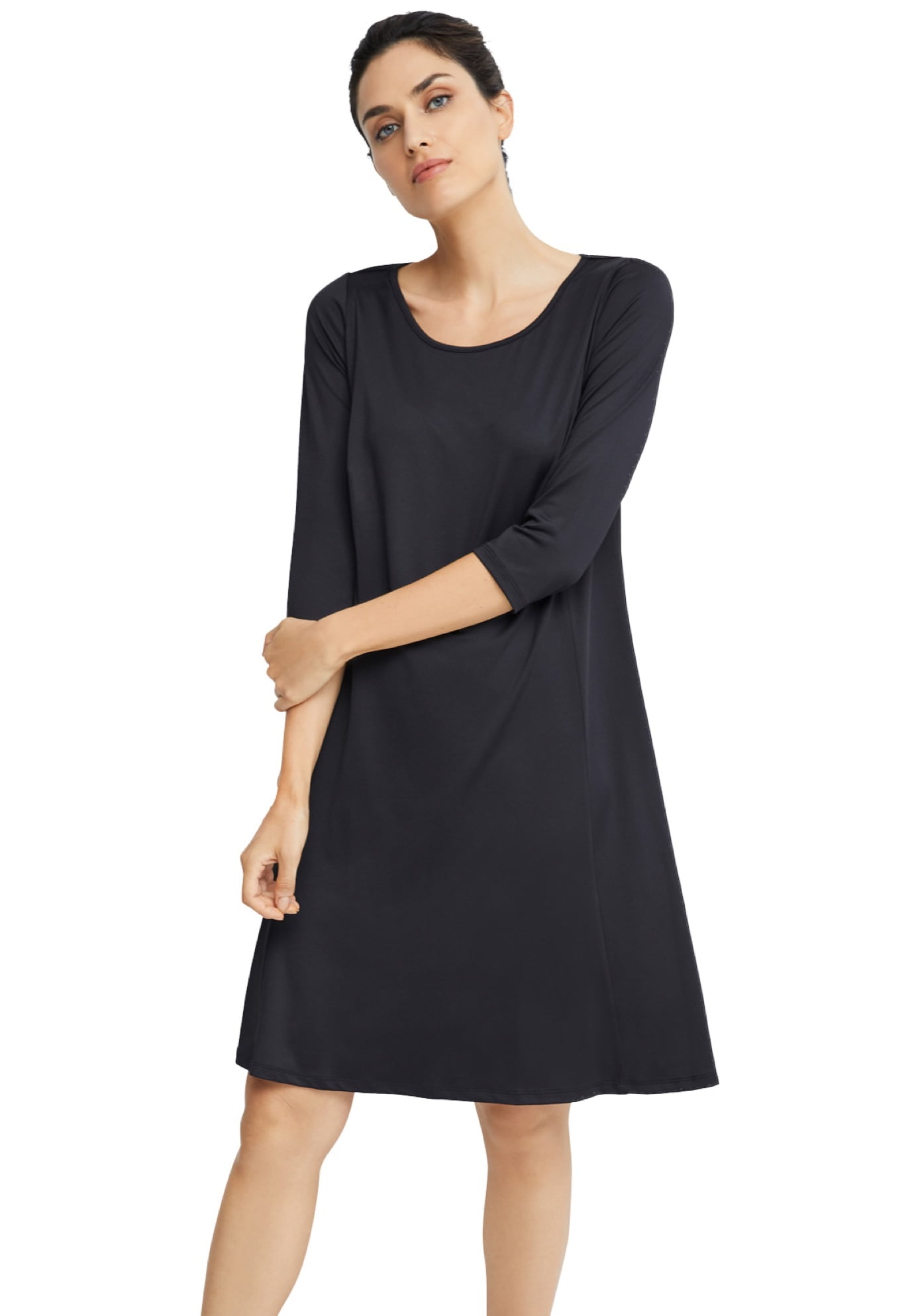 ellos Women's Plus Size Madison Knit Three-Quarter Sleeve Dress ...