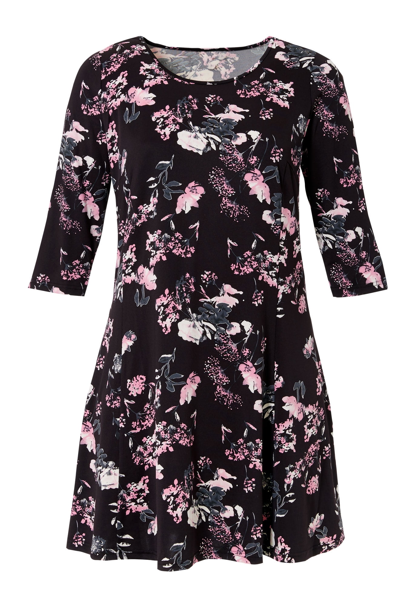 ellos Women's Plus Size Madison 3/4 Sleeve Dress - 4X, Seaside Pink ...