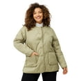ellos Women's Plus Size Quilted Snap Front Jacket - 22/24, Green Dusk ...