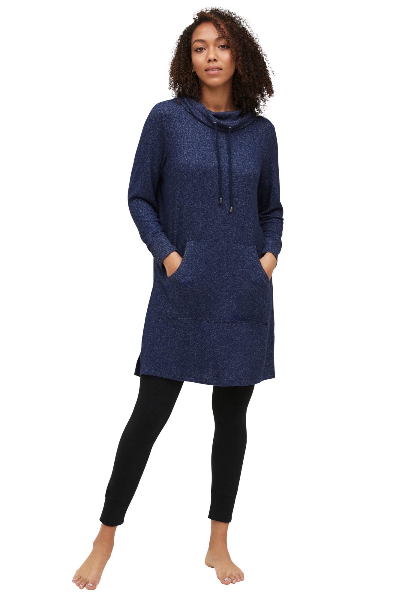 ellos Women's Plus Size Rib Trim Sleep Leggings - 1X, Black - Walmart.com