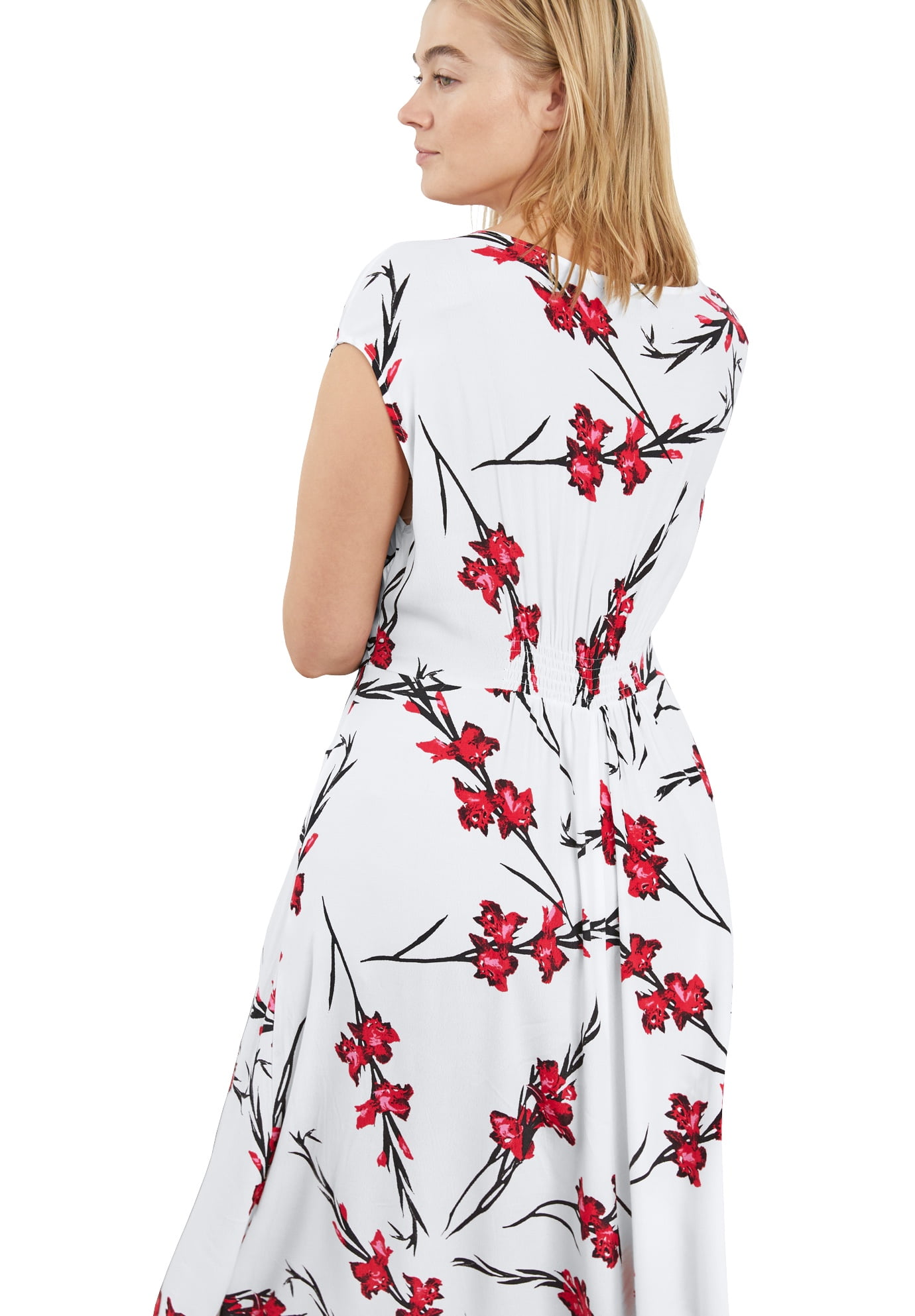 ellos Women's Plus Size Tie-Front Maxi Dress - 24, White Red Print ...