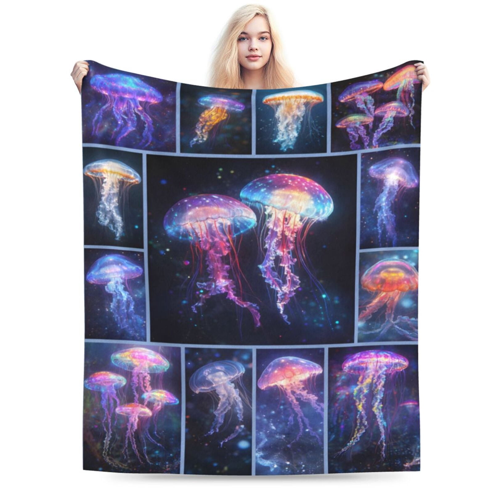 ellyfish Blanket Jellyfish Throw Blanket Soft Cozy Warm Fuzzy Fleece ...