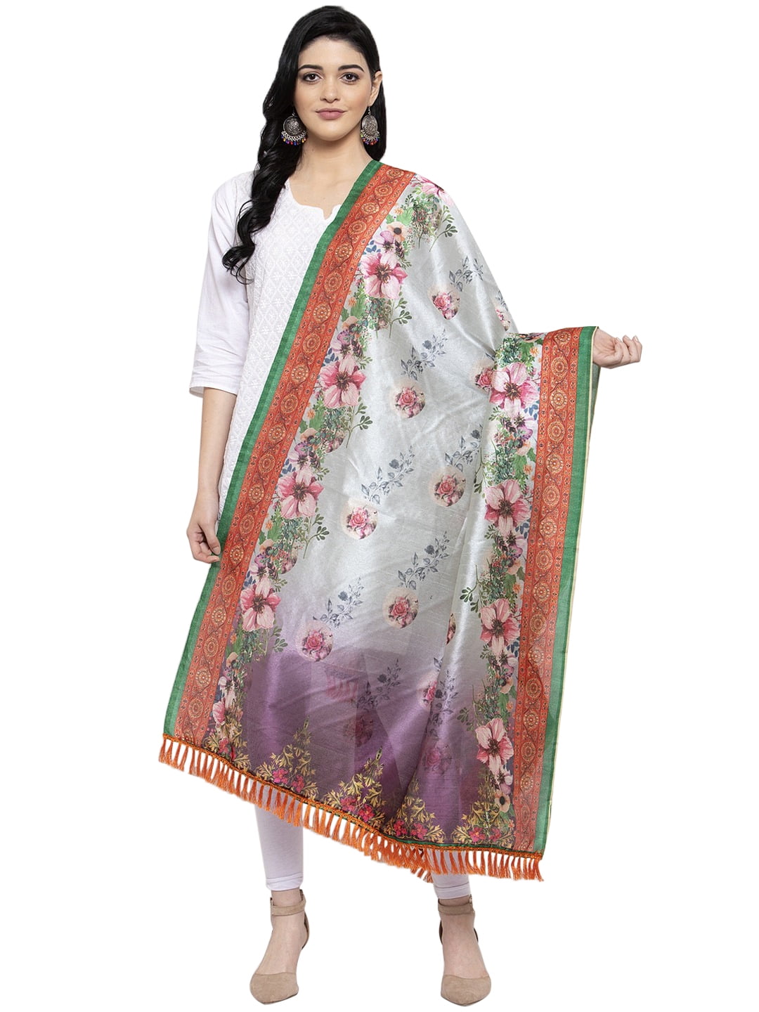 eloria Floral Multi Color Woman's Indian Ethnic Chunni, Dupatta, Stole ...