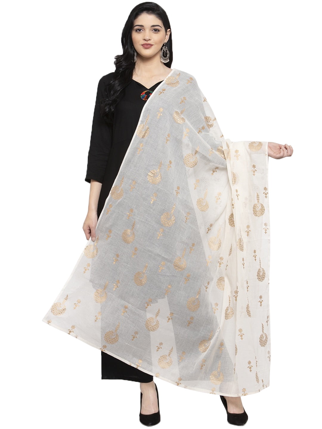 eloria Paisley Off White Woman's Indian Ethnic Chunni, Dupatta, Stole ...
