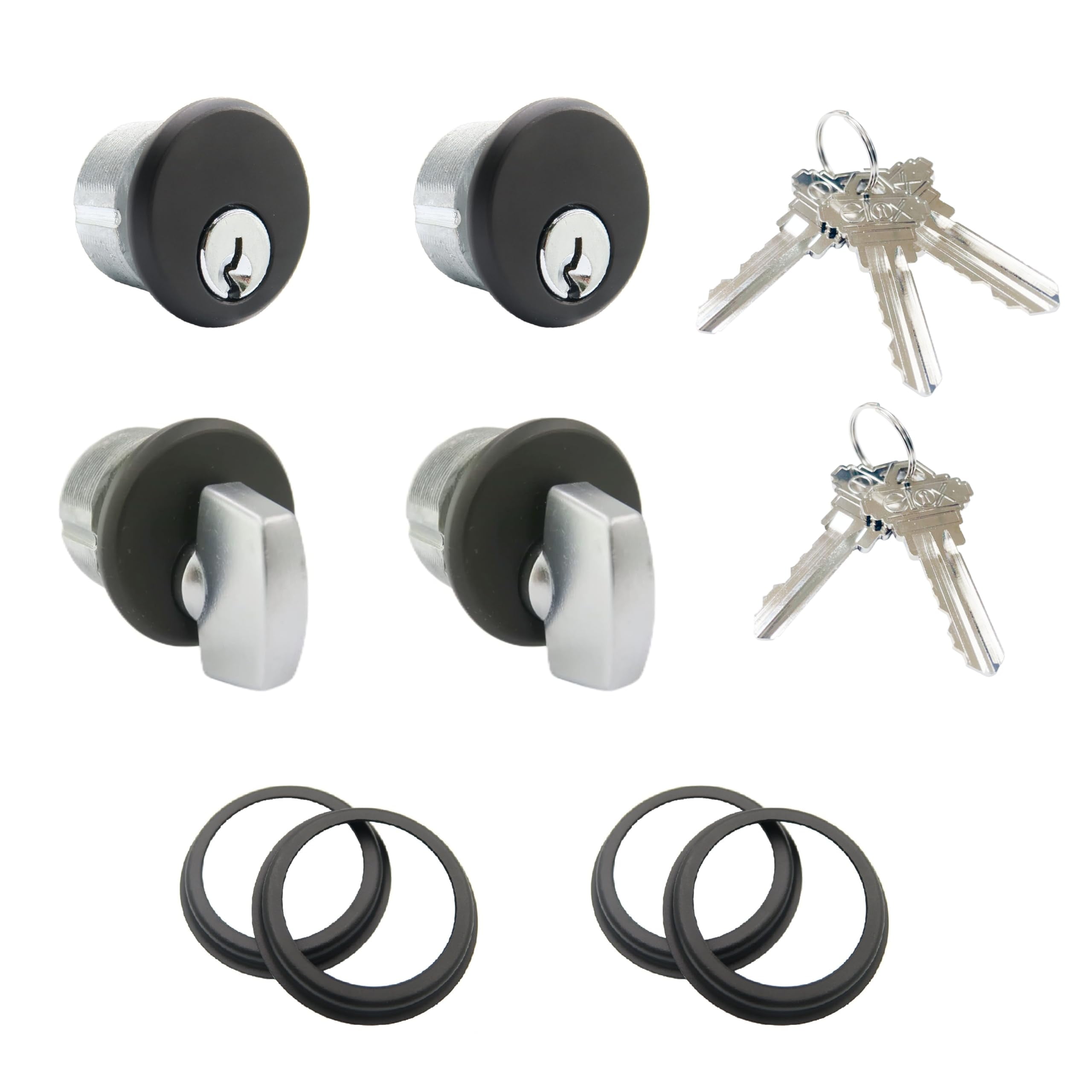 elox Zinc Mortise 2PC keyed Cylinder and 2PC knob Cylinder for Adams ...