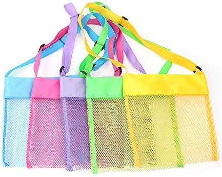 emaxeler colorful mesh beach bags breathable sea shell bags toy bags ...