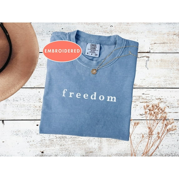 embroidered comfort colors shirt, Freedom patriotic tshirt, Political ...