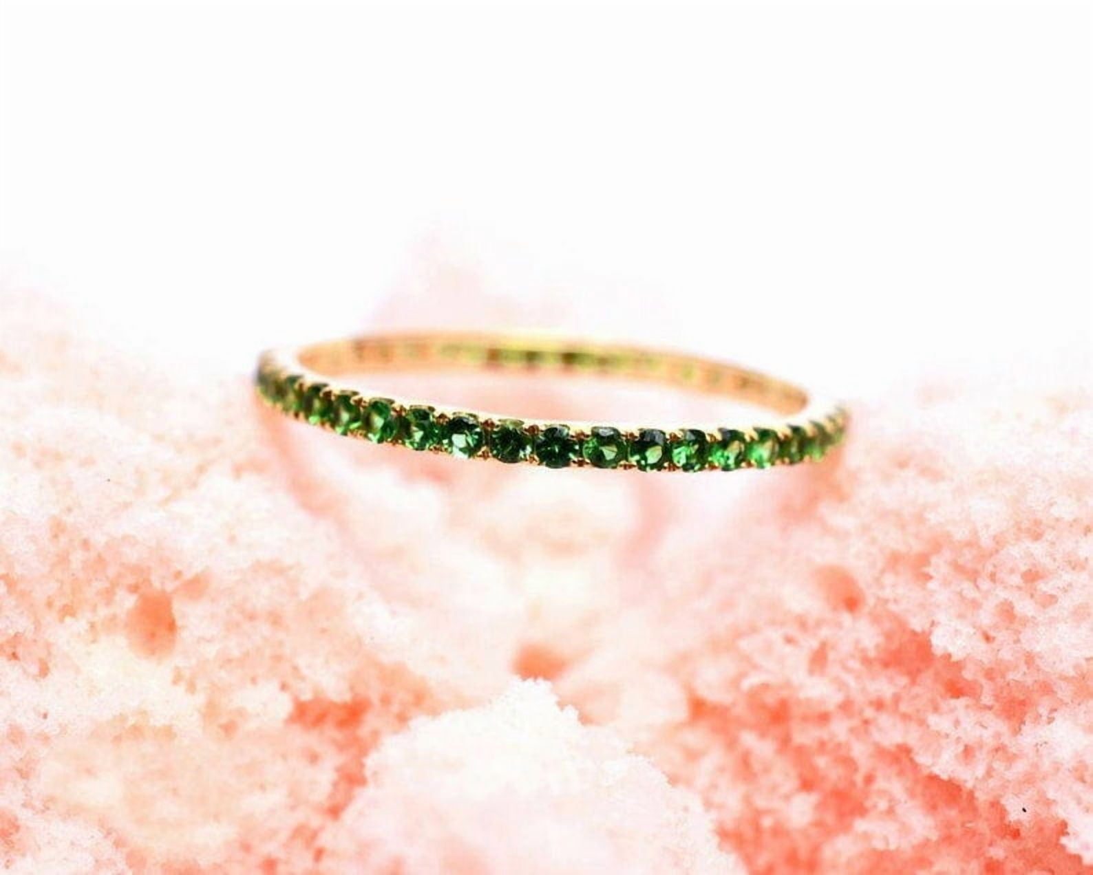 emerald Full Eternity Band Micro Pave Emerald Eternity Band Sterling ...