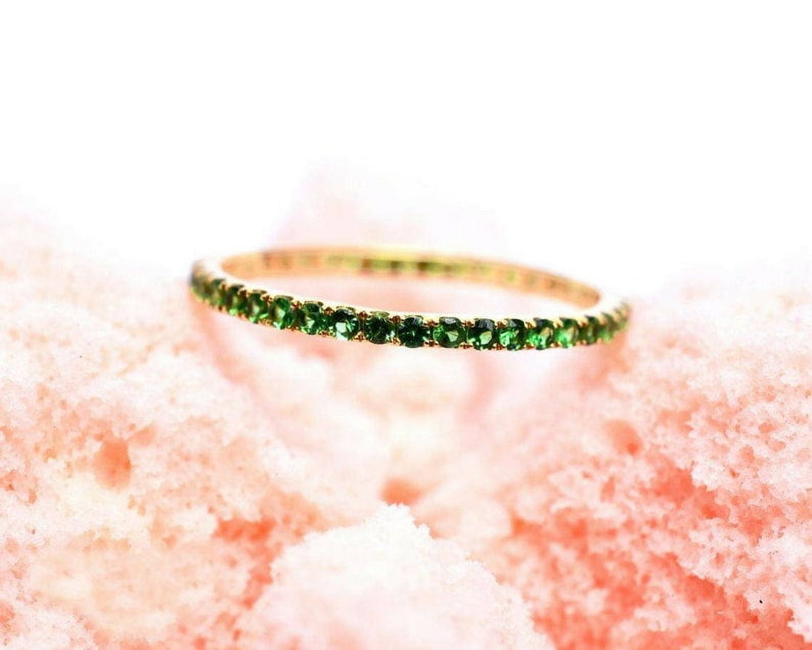 emerald Full Eternity Band Micro Pave Emerald Eternity Band Sterling ...