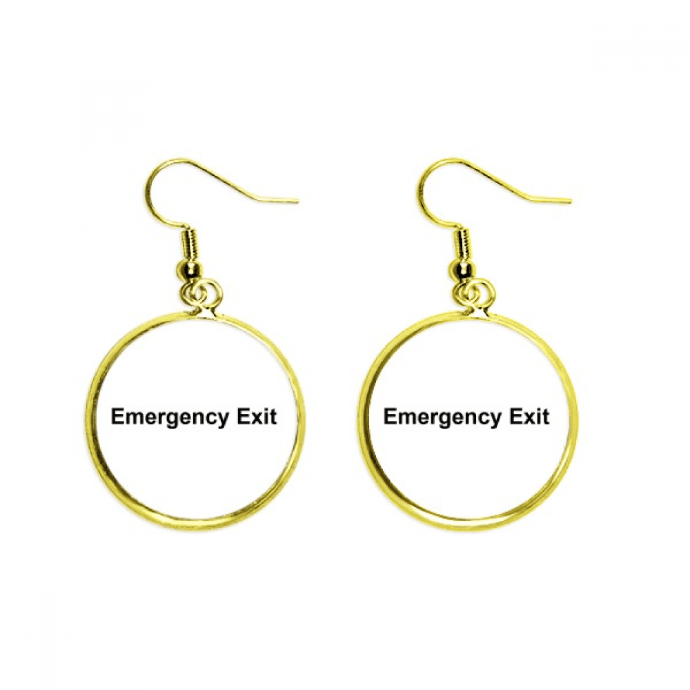 emergency exit black symbol pattern earring dangle en drop earring ...