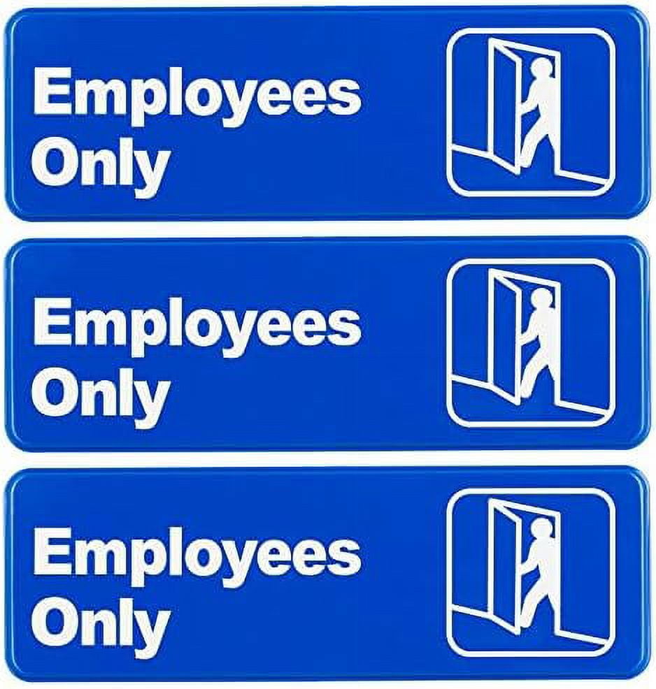 employees sign: easy to mount informative plastic sign with symbols 9 ...