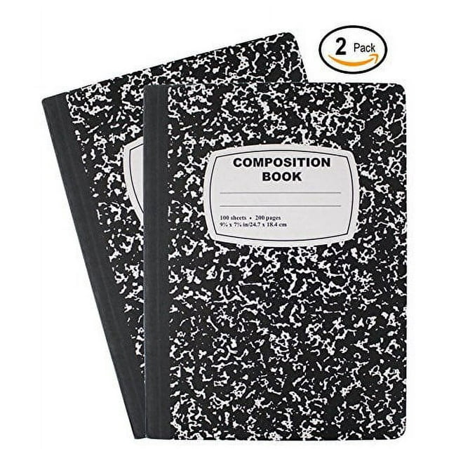 Good Emraw Wide Ruled Composition Notebooks, 100 Sheets, Black & White ...