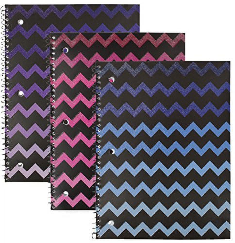 emraw chevron ombre glitterd notebook spiral with 70 sheets of wide ...