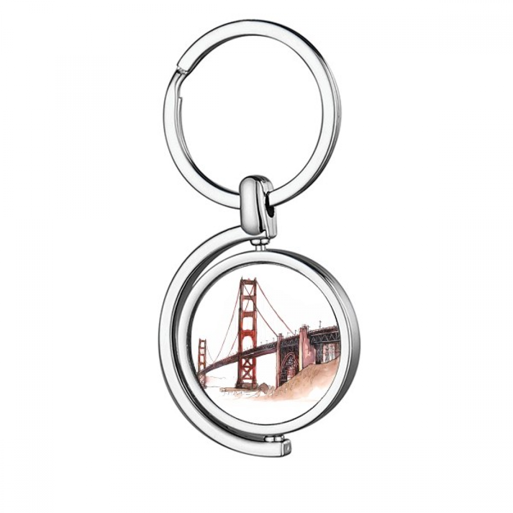 en gate bridge in amecalifornia rotating keychain metal keyring holder ...