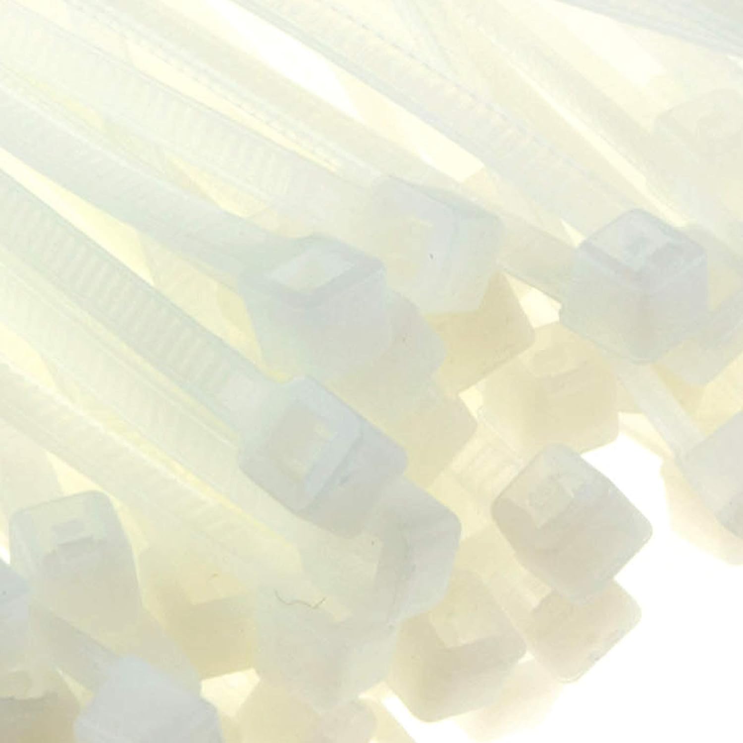 enTie Natural White Cable Ties 2.5mm x 200mm Nylon 66 UL Approved [50 ...