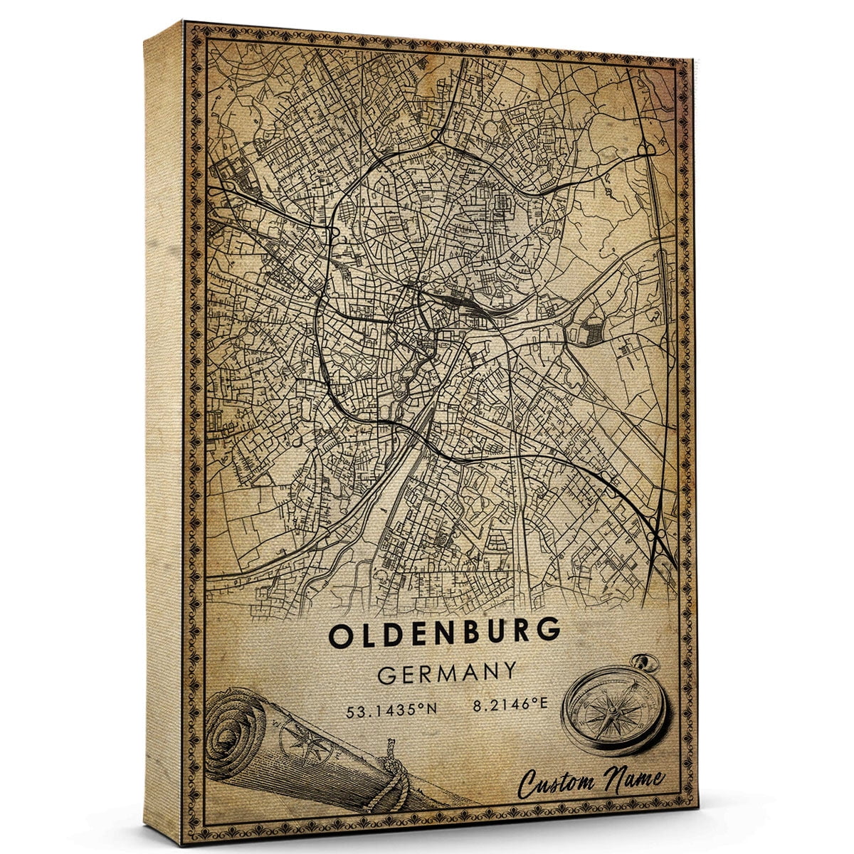 enburg Map Poster, Germany Map Art Poster, Canvas, enburg Map City vintage Poster, Street Map ...