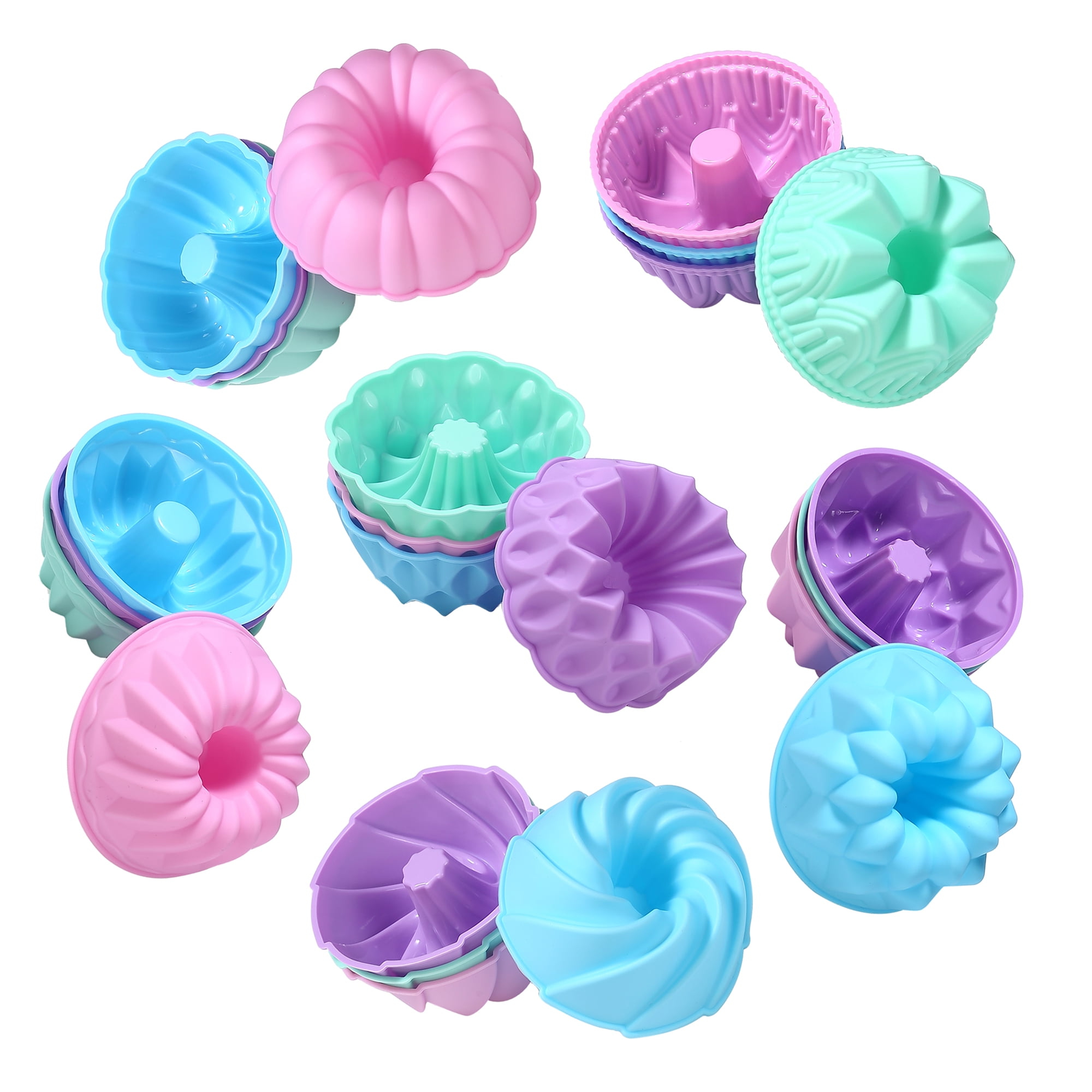 To encounter 24Pack Nonstick Silicone Donut Molds, Baking Cups, Oven ...