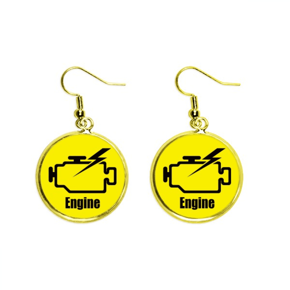 engine piston power safe art deco fashion ear dangle en drop earring ...
