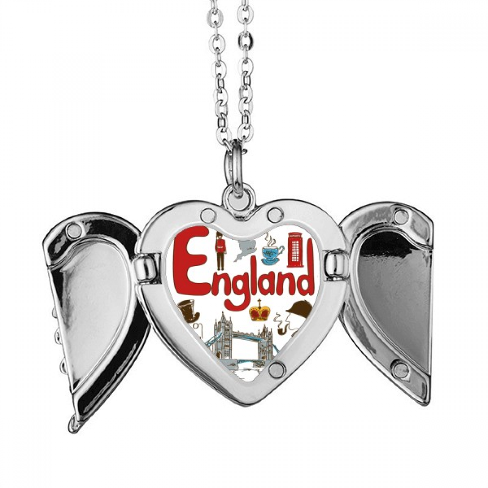 england national symbol landmark pattern angel wings necklpendant ...