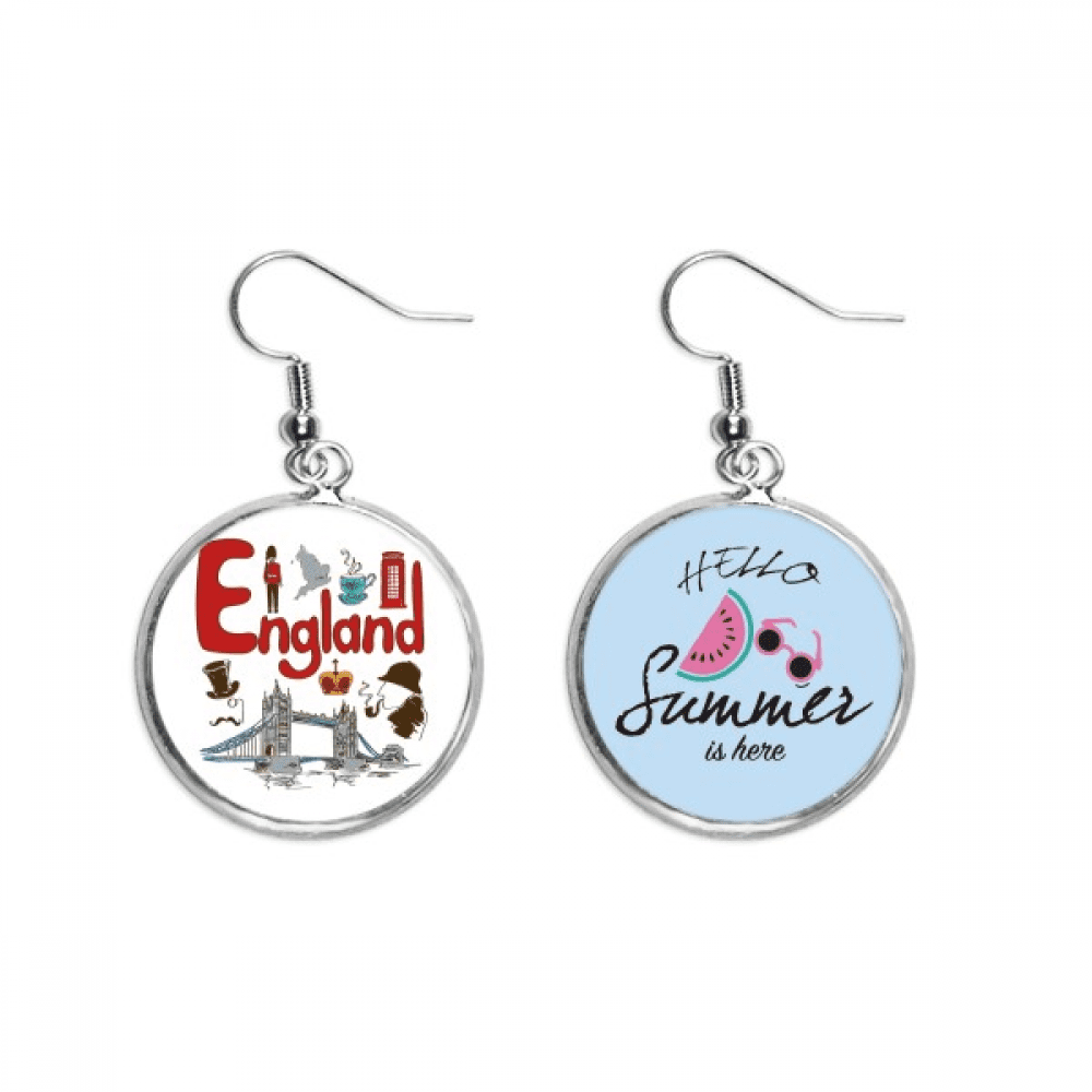 england national symbol landmark pattern earring drop summer watermelon ...