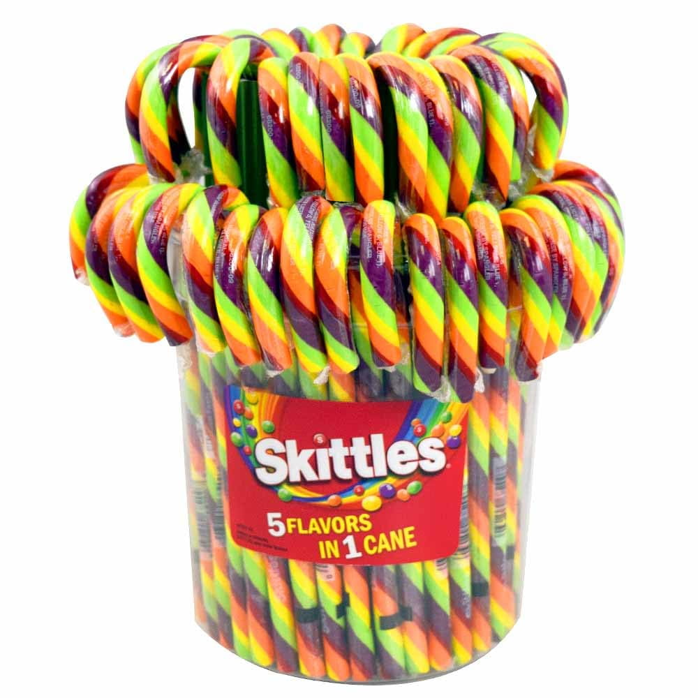 Enjoy Skittles 10 Oz Candy Canes 60 Count Jar Fun U0026 Fruity Treats