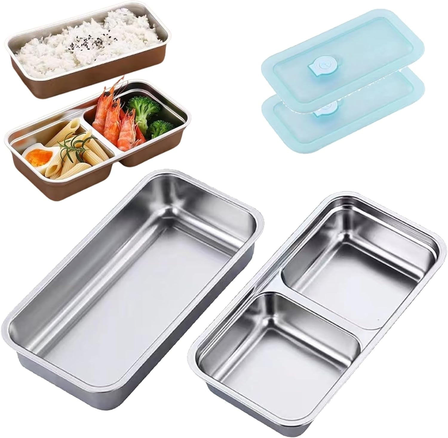 enkfyh Grab and Go Snack Containers Reusable, Stainless Steel Double ...