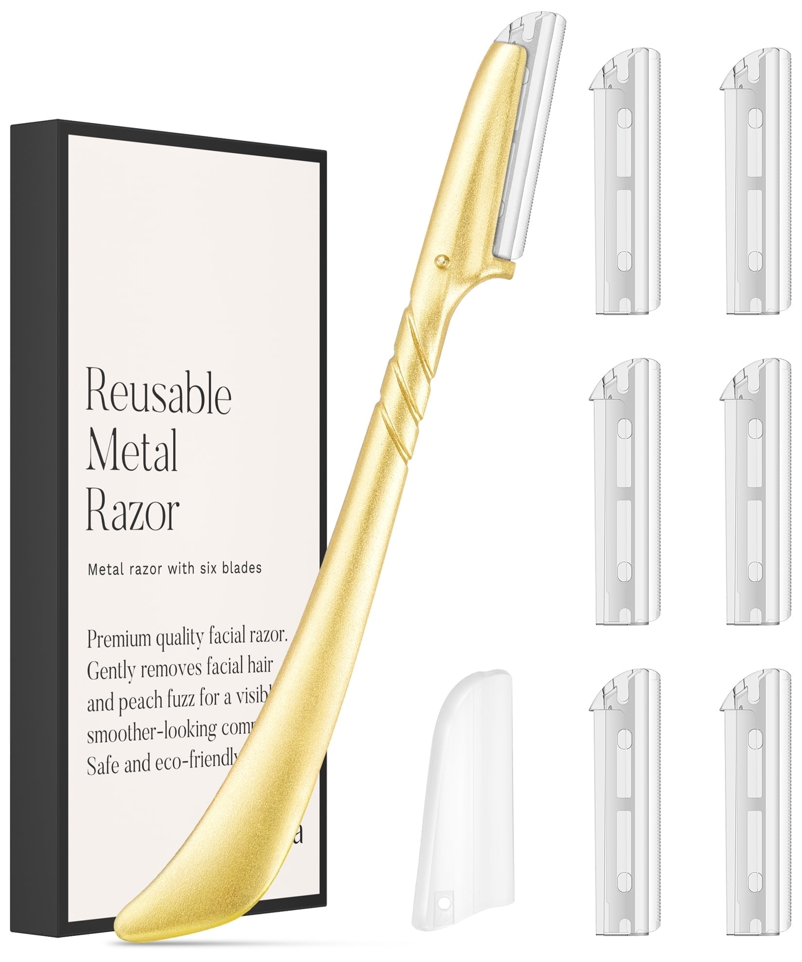 ennva Eyebrow Razor for Women-Eyebrow Trimmer Dermaplaning Tool- Gold ...