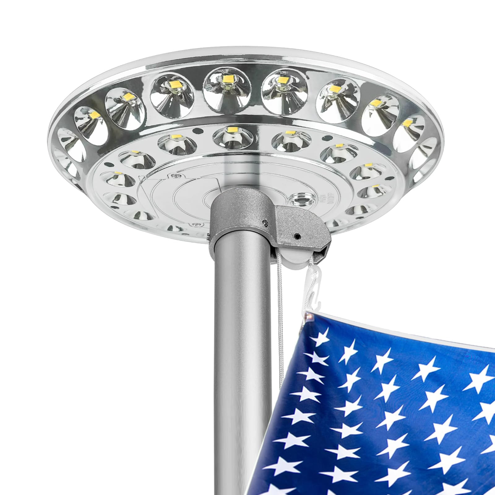 enrybia Flag Pole Light Solar Powered Wide Angle Super Bright 40 LED ...