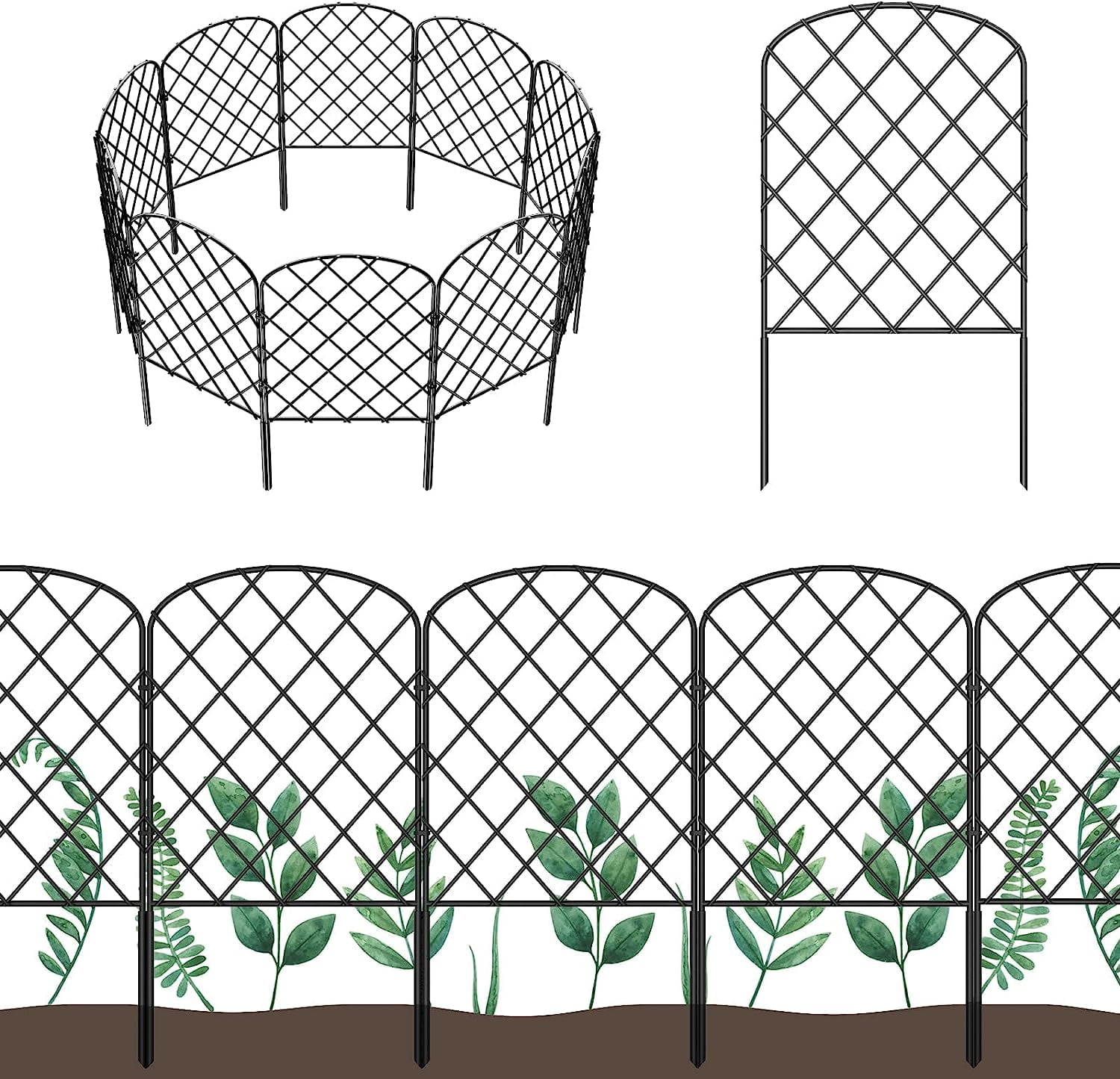 enshijinzi 19 Pack Decorative Garden Fence, Total 20ft(L) x 24in(H ...