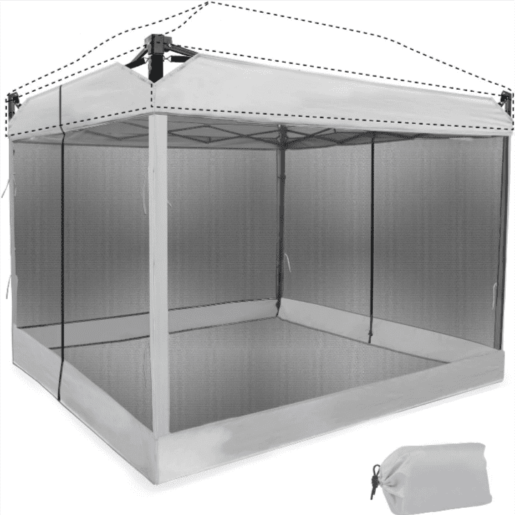 enshijinzi Mesh Screen Zippered Wall Panels for 10' x 10' Canopy (Tent ...