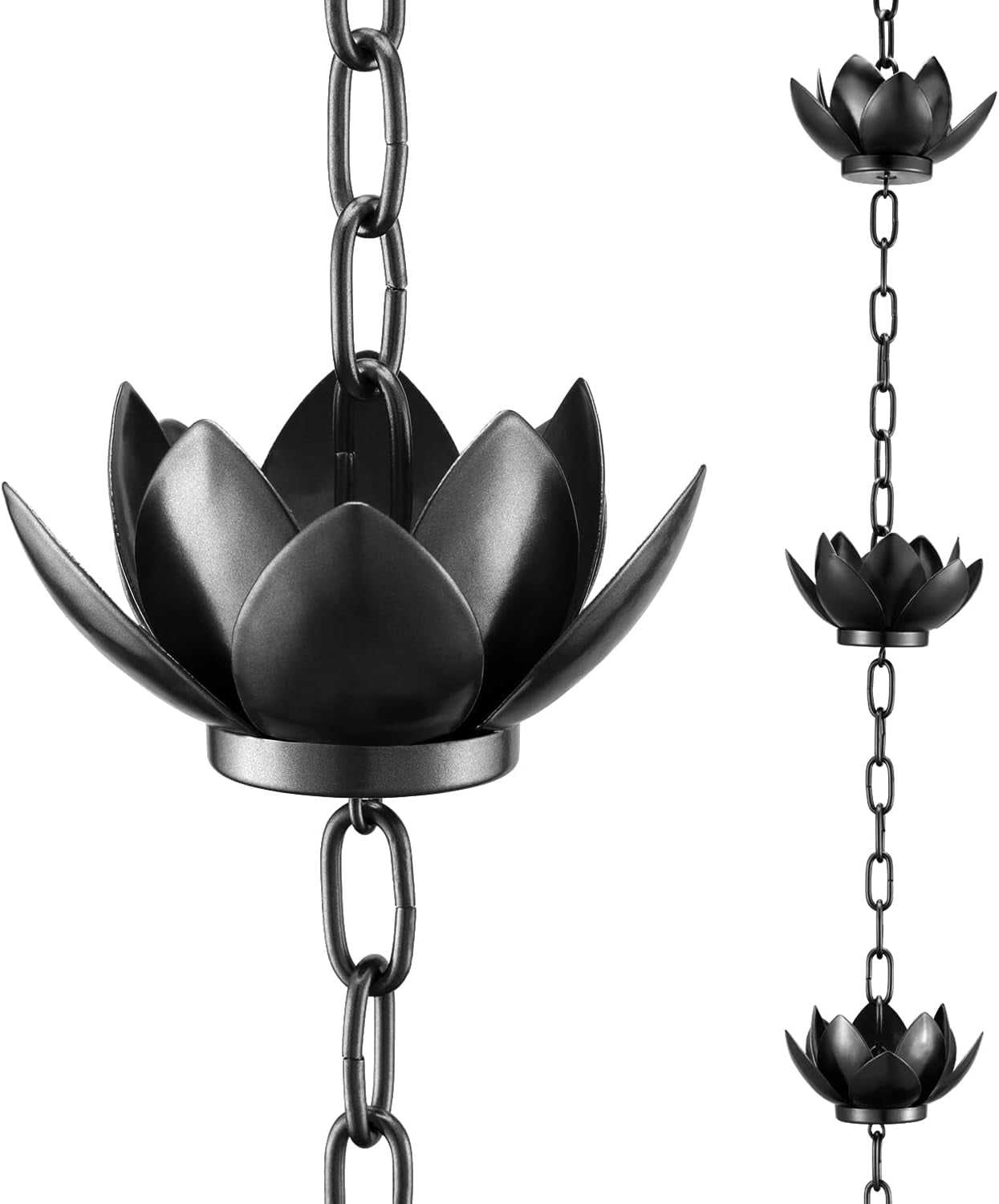 enshijinziRain Chain Set, 8.5ft Copper Plated Rain Chain for Gutters ...