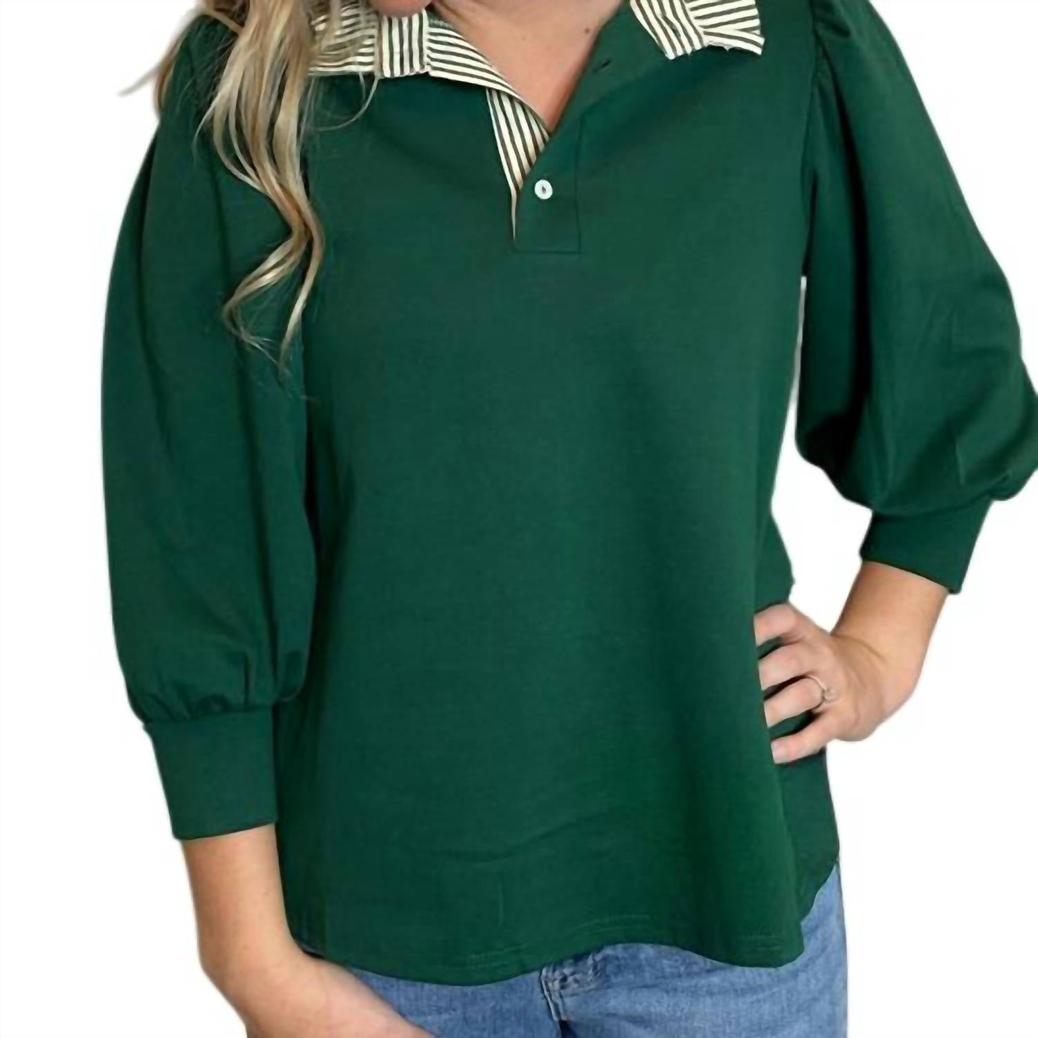 entro Striped Collar Top - Walmart.com