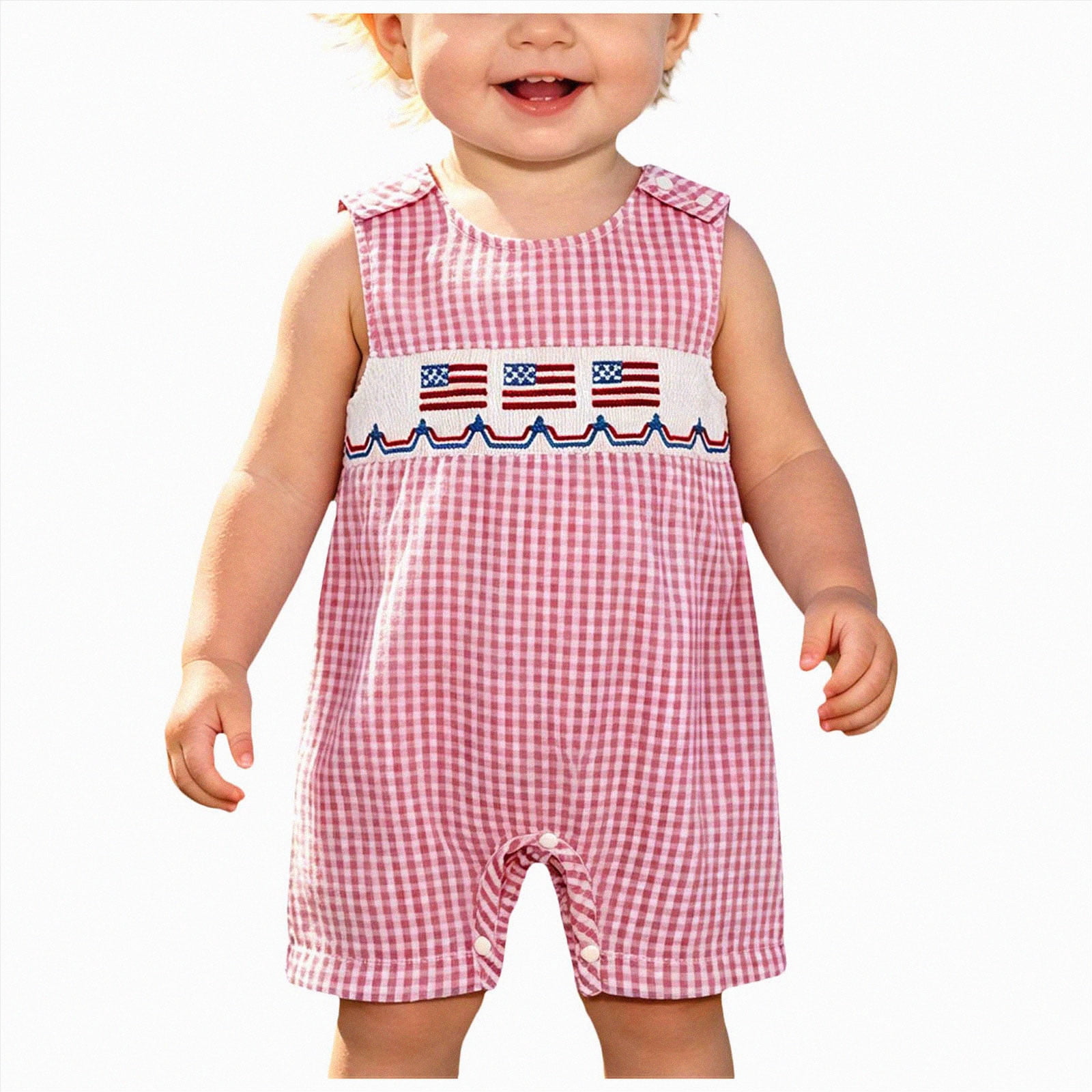 enyan 4th of July Baby Clothes Newborn Girl Boy Smocked Bubble Romper ...