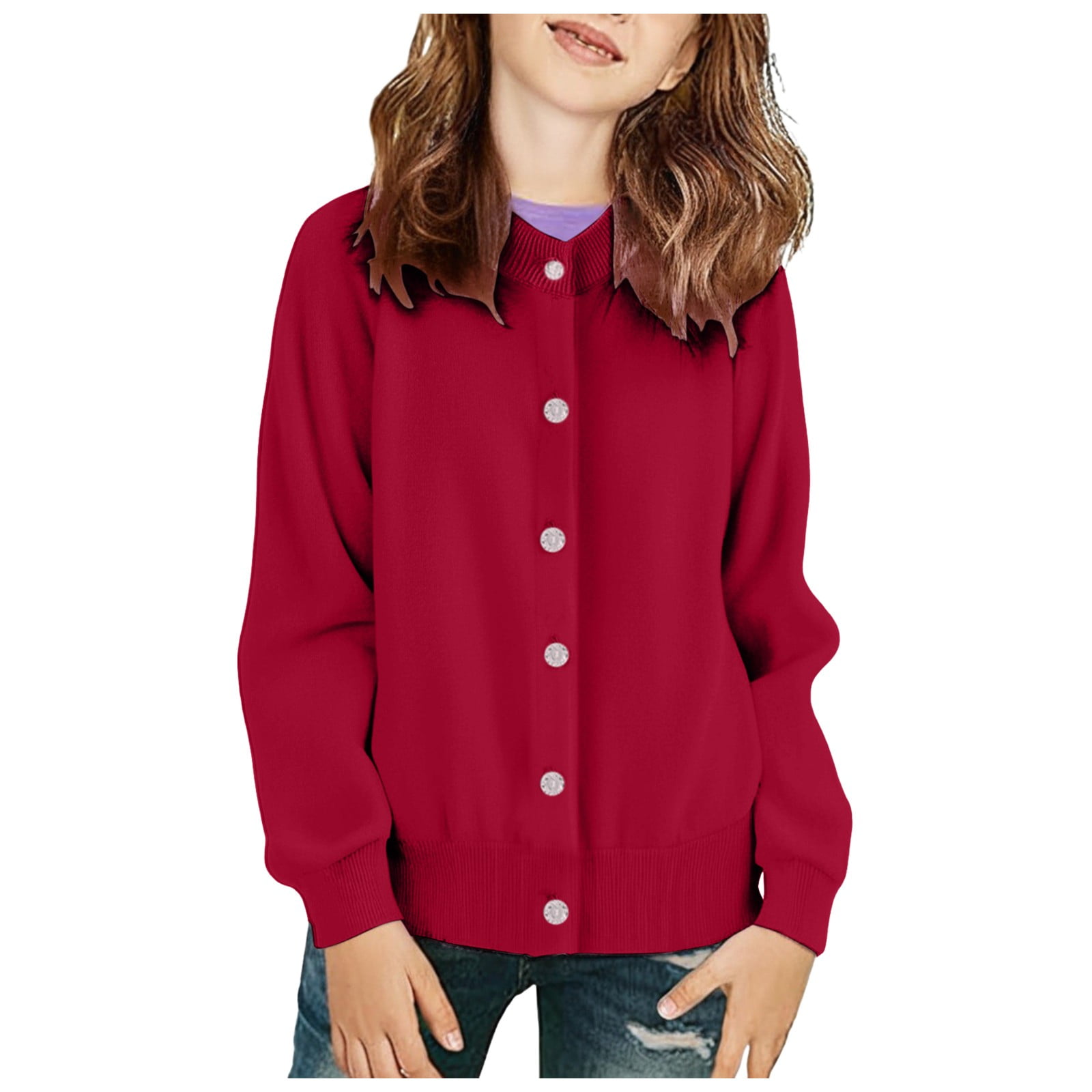 enyan Back to School Clothes for Girls Girls' Cardigans Sweater Button ...