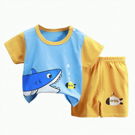 enyan Boy Baby Clothes Boys Summer Color Block Outfits 3 6 9 12 18 24 ...